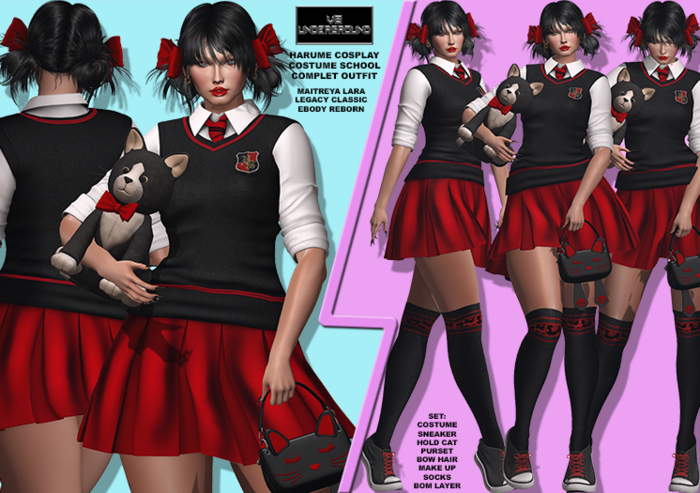 Second Life Marketplace - **HARUMI COSPLAY COSTUME SCHOOL COMPLET OUTFIT**